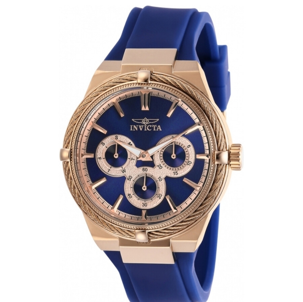 Invicta Bolt Quartz Blue Dial Dauphine Ladies Watch - Gem